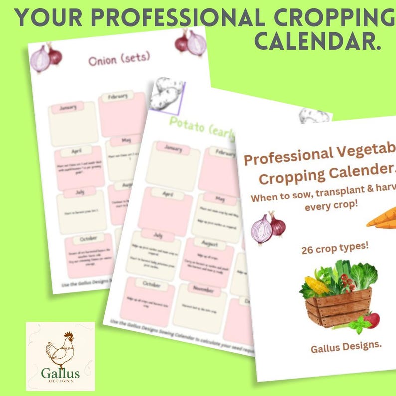 Vegetable Growing Calendar Printable Log Garden Tracker Garden Planner ...