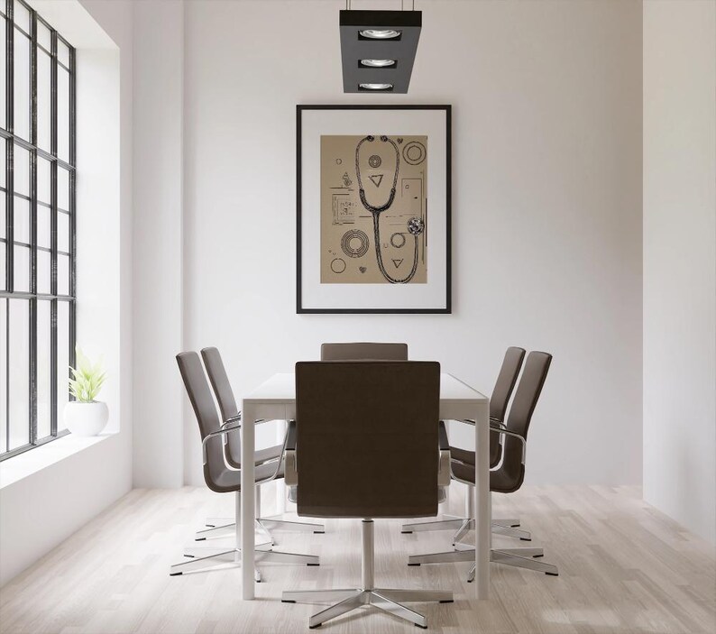 Abstract Stethoscope Line Art - Minimalist Medical Wall Print - Etsy