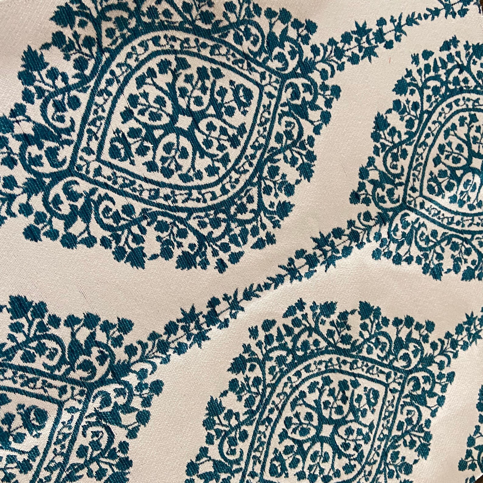 Scalamandre Fabric Remnant Blue and White 16.5” W X 16.5” L, High-end ...