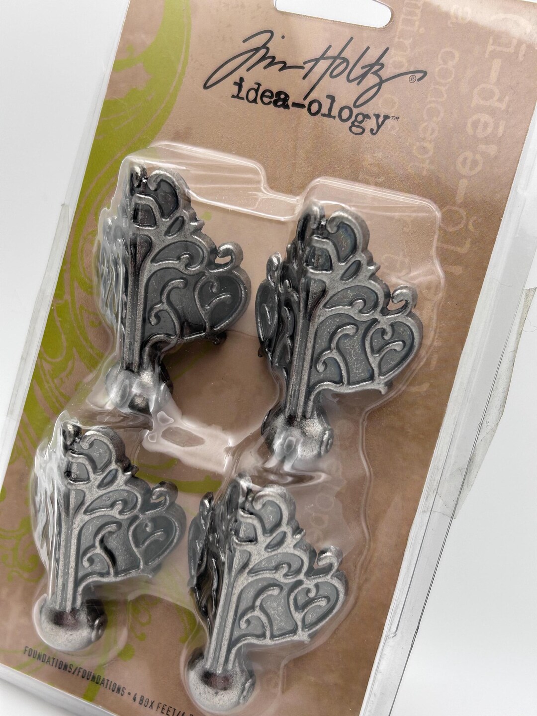 Tim Holtz Idea-ology Foundations Box Feet (4 Pack) – Antique Silver ...