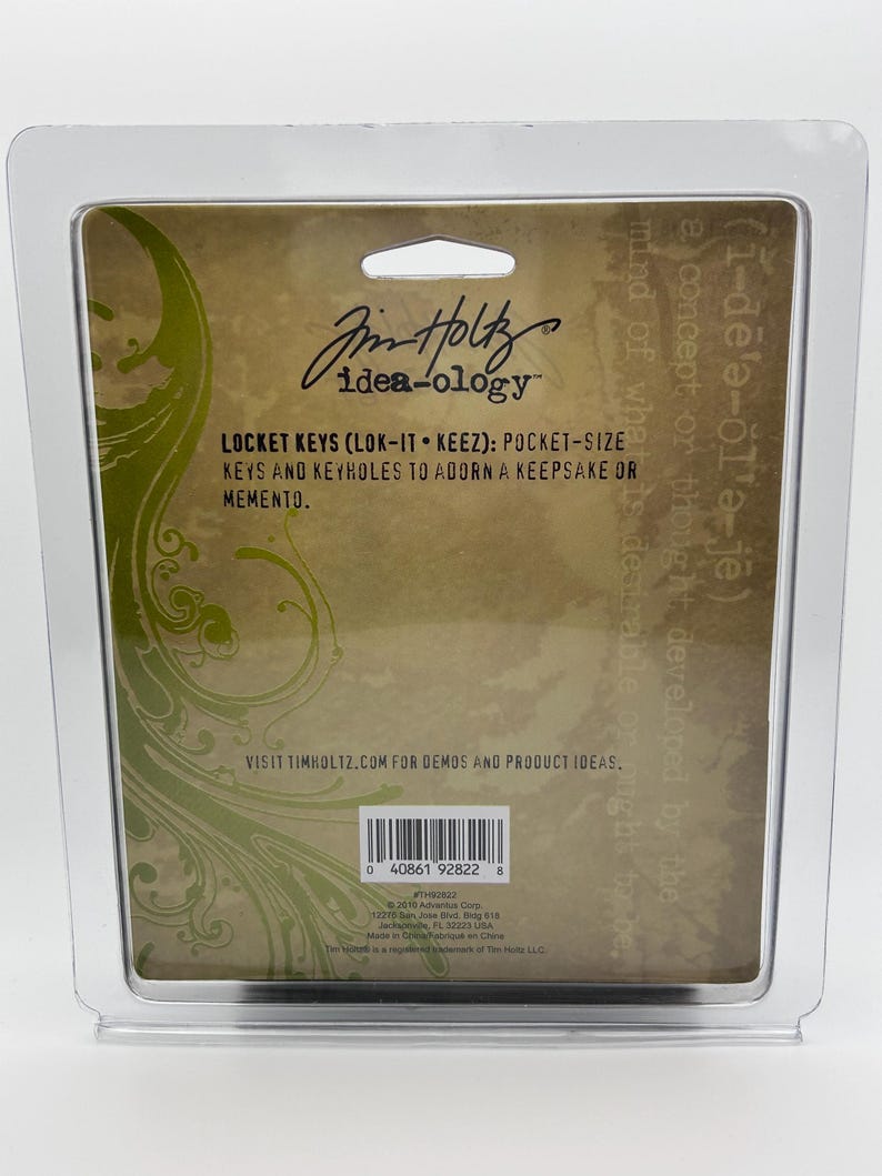 Tim Holtz Idea-ology Locket Keys & Keyholes Set – Vintage Metal Keys ...