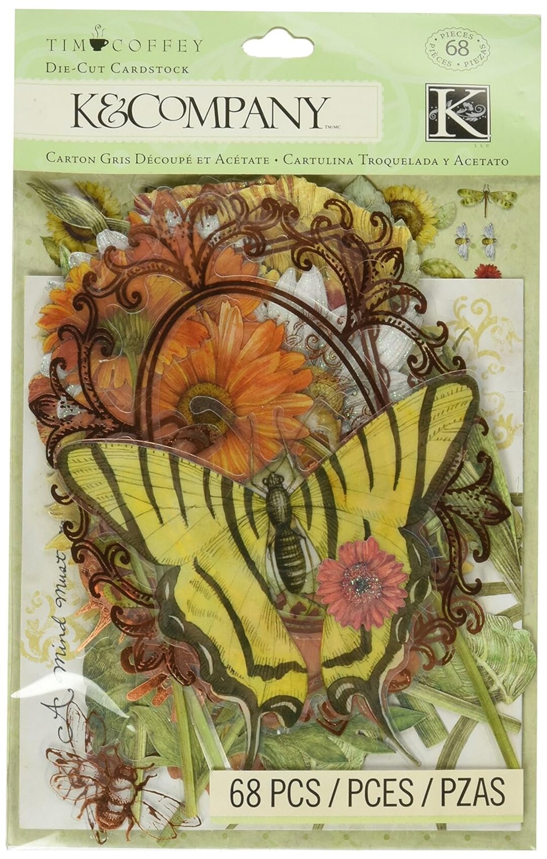 K&company Tim Coffey COTTAGE GARDEN Mix Die-cut 68 Pieces Cardstock and ...