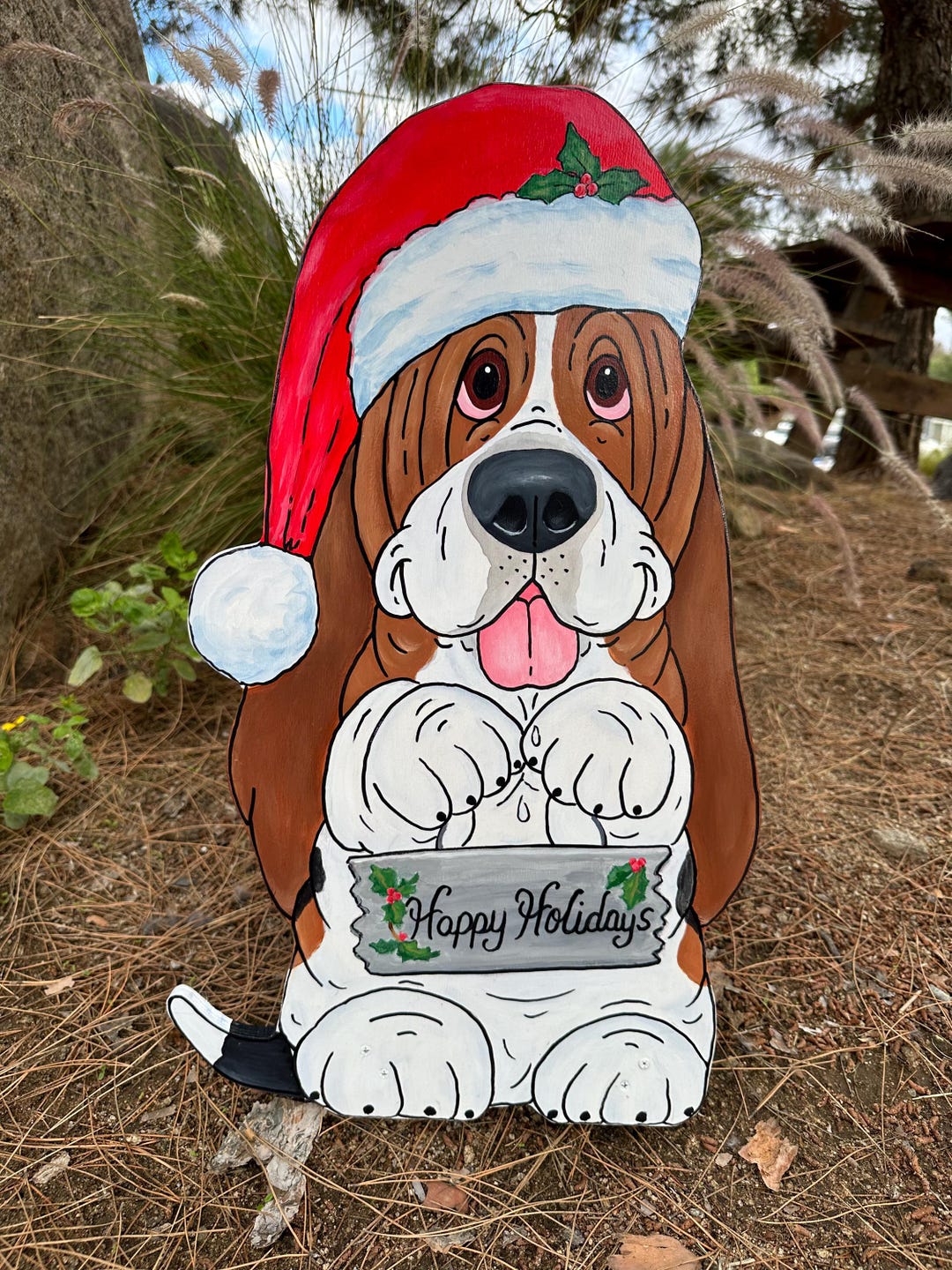 Hand Painted Basset Hound Yard Art "baxter" - Etsy