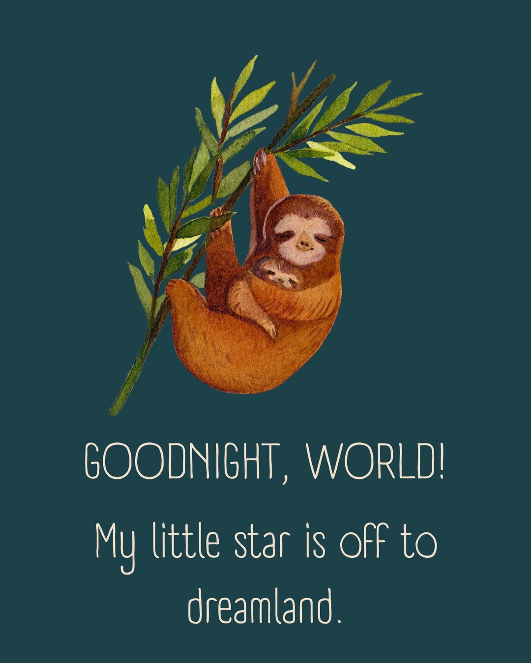 Goodnight Posters, Nursery Digital Prints – Set of 3 in 6 Colors ...
