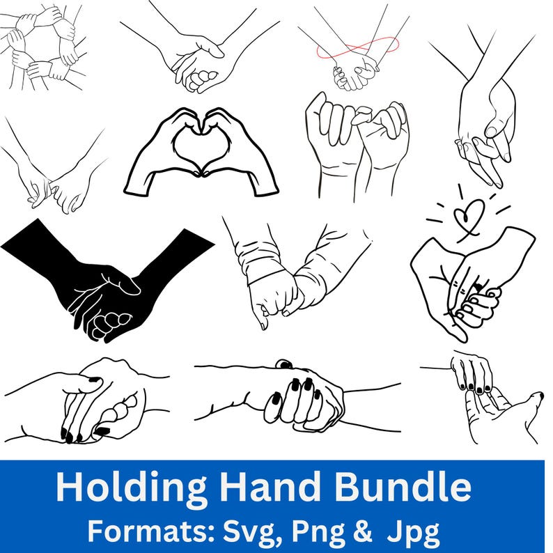 Holding Hands SVG Bundle, Holding Hands PNG Bundle, Holding Hands ...