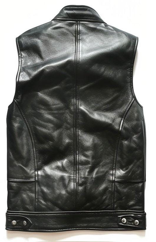Handmade Leather Vest Vintage Black Real Leather Vest Leather Best for ...