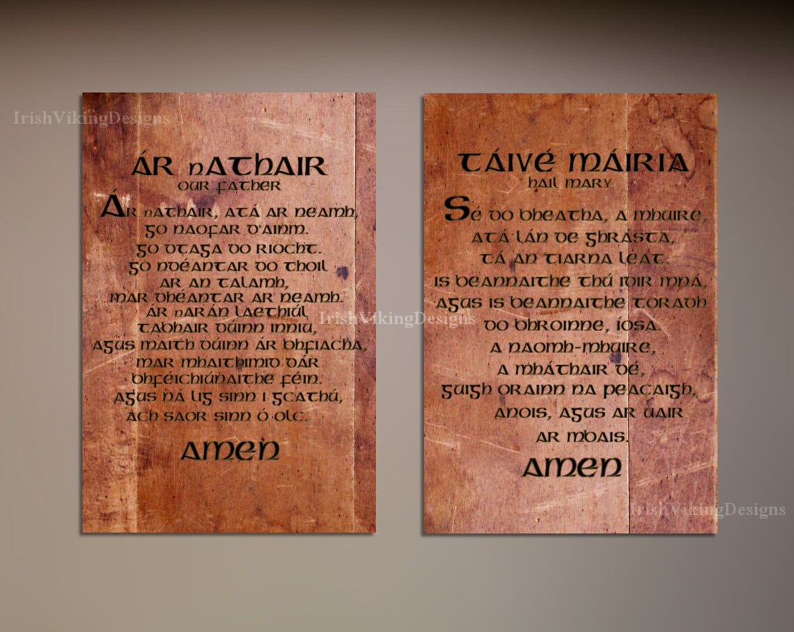Prayers in Irish Language, Our Father, Hail Mary, Irish Gaelic Language ...