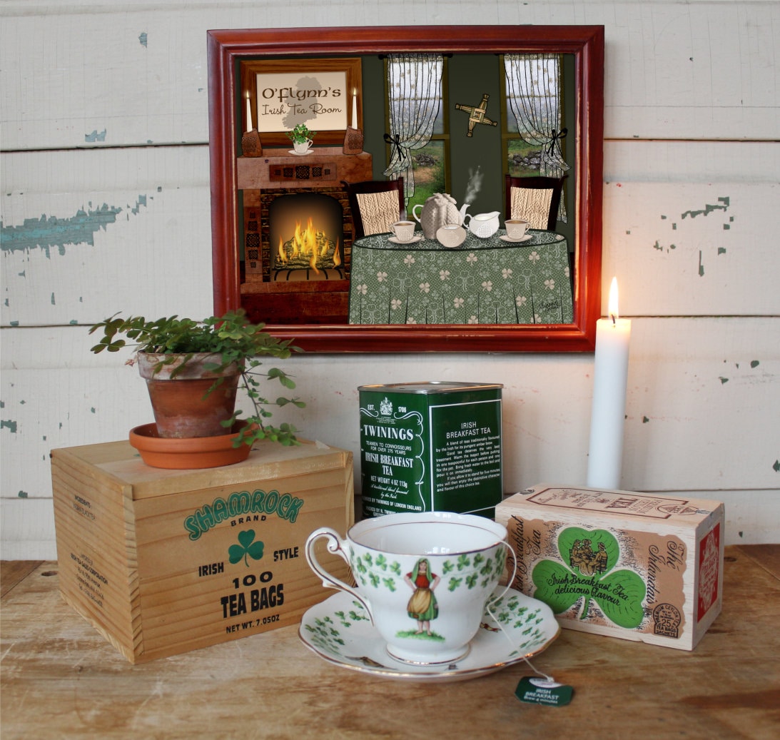 Irish Kitchen Print Personalized Art Print Irish Tea Room - Etsy