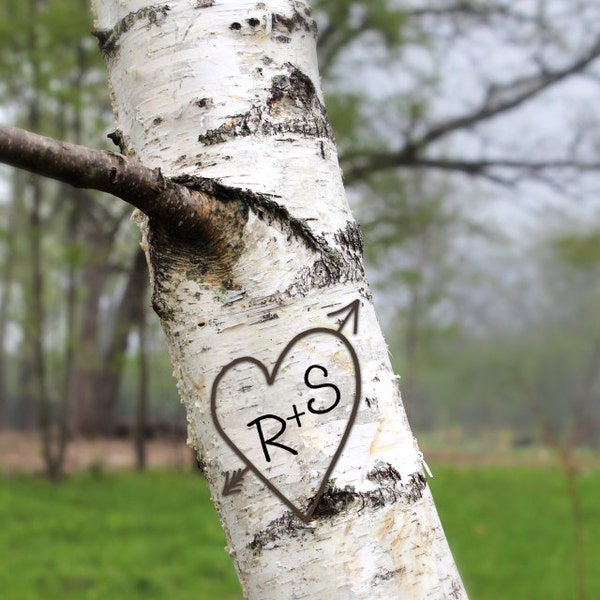 Initials on Tree - Etsy