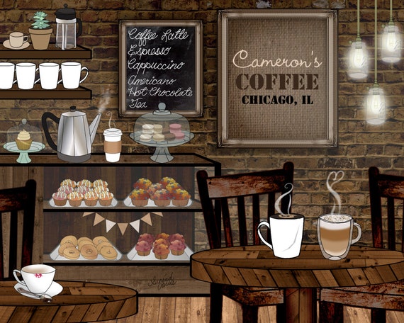 Personalized Coffee Cafe Coffee Shop Coffeehouse Art Print - Etsy