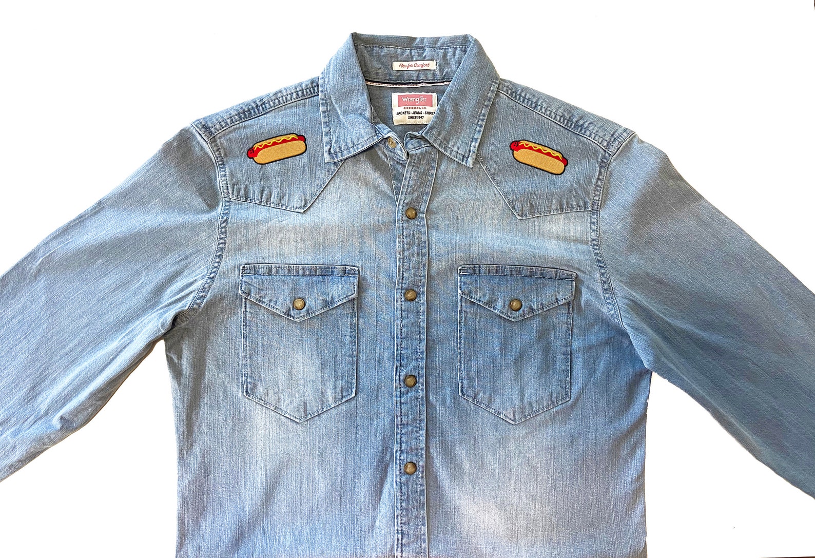 Happy Hot Dog Denim Western Shirt - Etsy