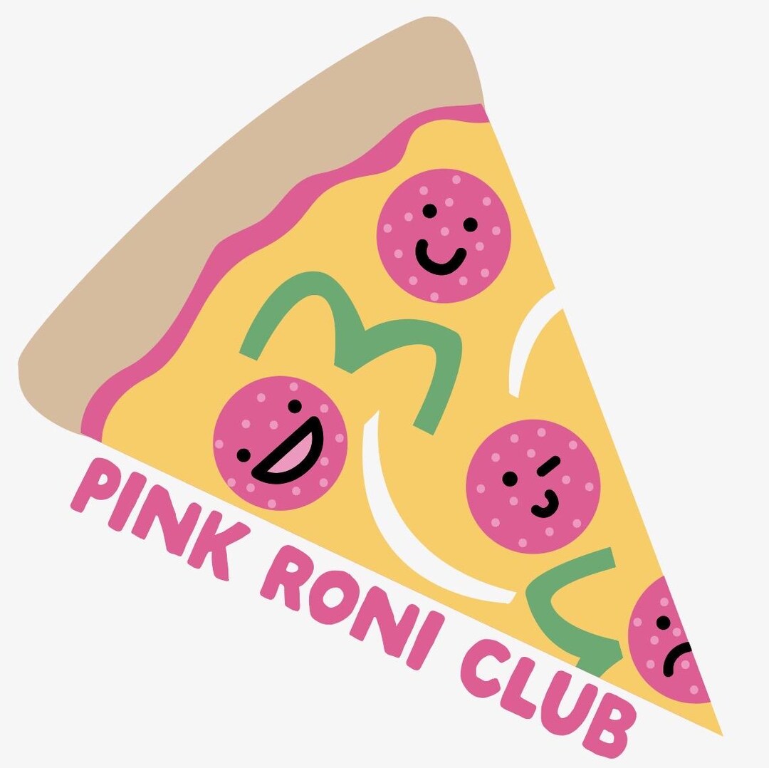 Pink Roni Club Vinyl Pizza Sticker - Etsy