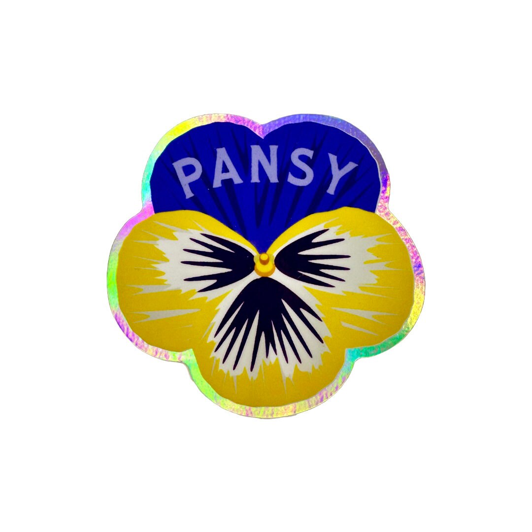 Pansy Holographic Vinyl Sticker - Etsy