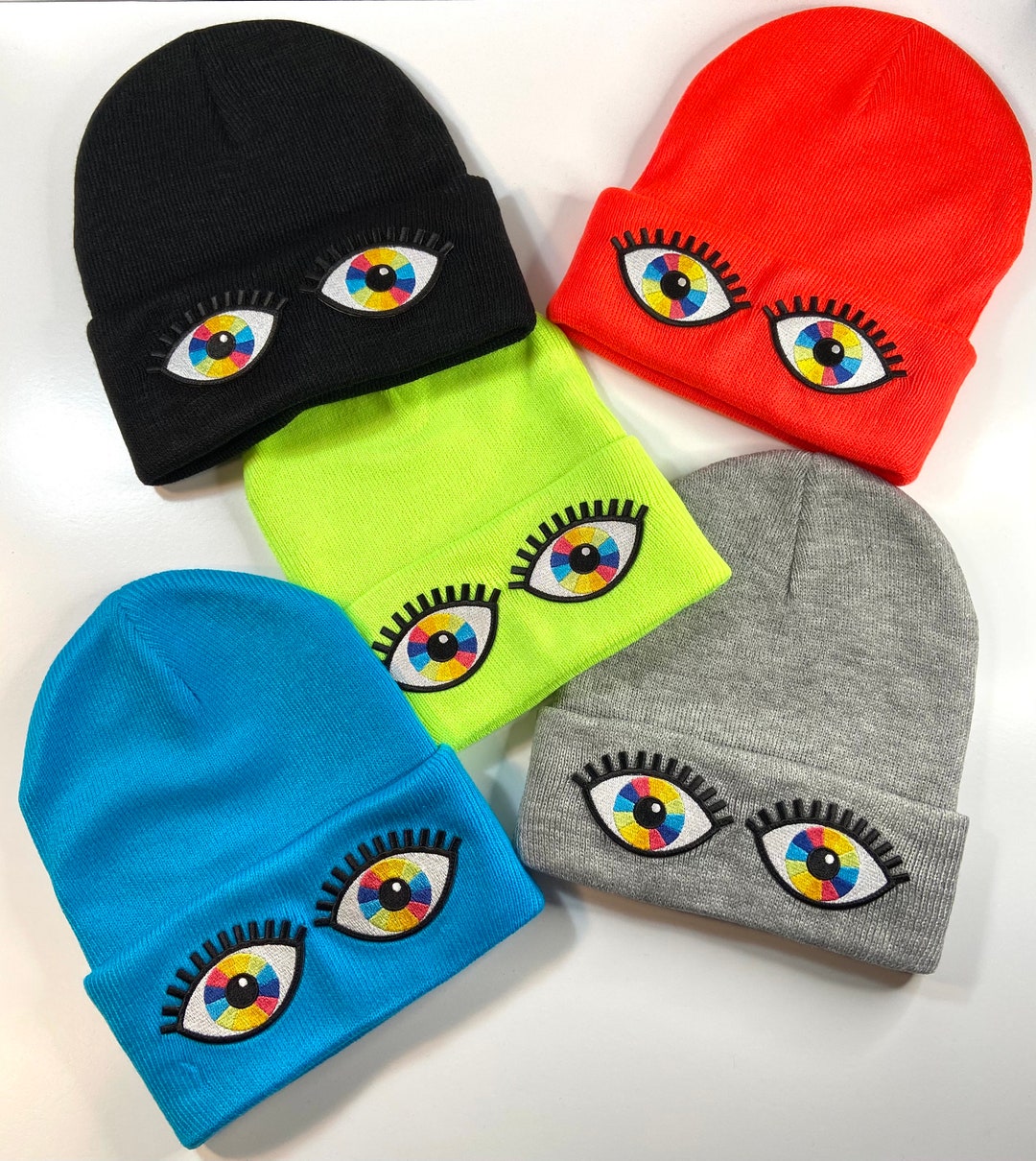Rainbow Vision Knit Beanie - Etsy
