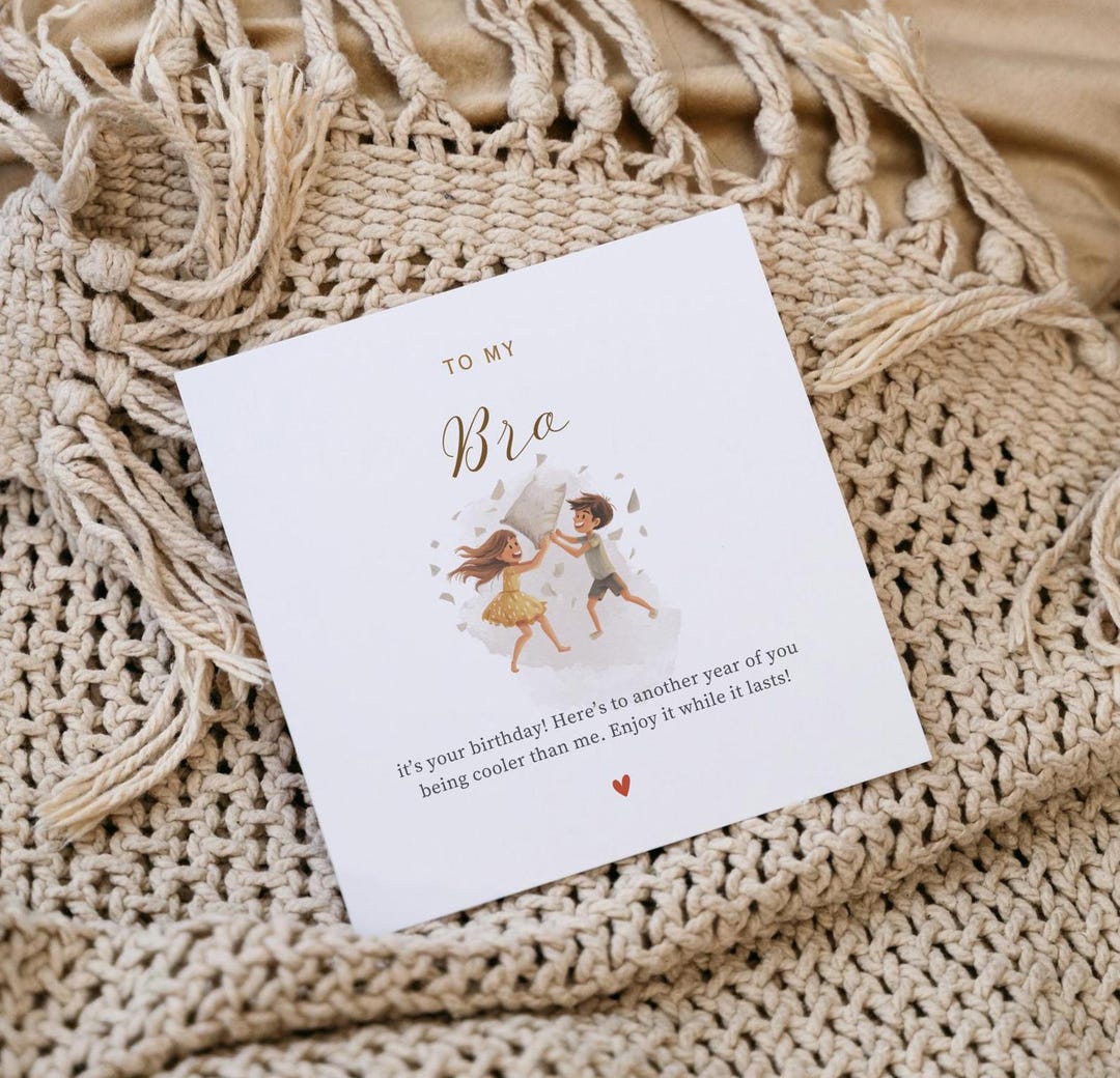 Printable Brother Birthday Card, Cute Birthday Card, Birthday Card for ...