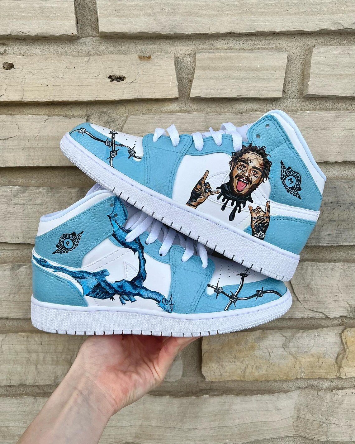 Custom Hand-painted Sneakers Inspired by Post Malone, Posty Co ...