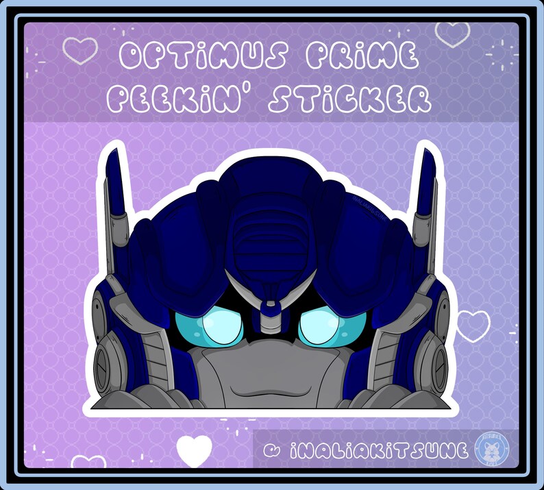 Optimus Prime Peekin' Sticker - Etsy