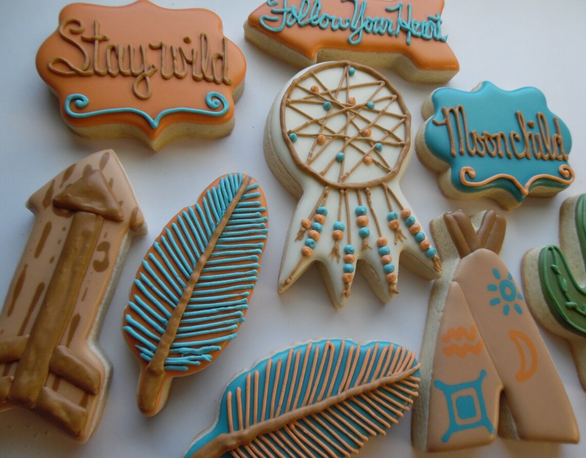 Boho Southwestern Native American Birthday Decorated Sugar | Etsy