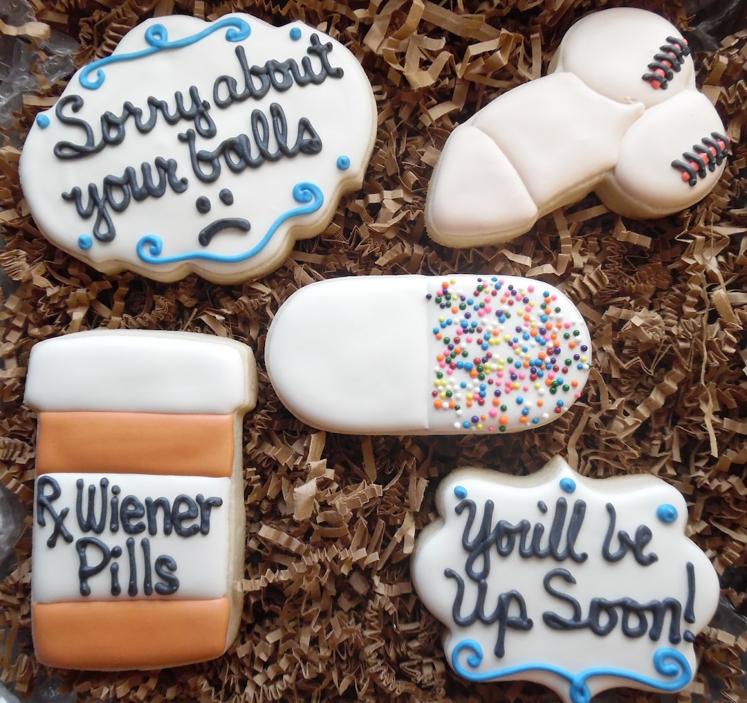 Vasectomy Gift Box Penis Adult Homemade Decorated Sugar Cookies ...