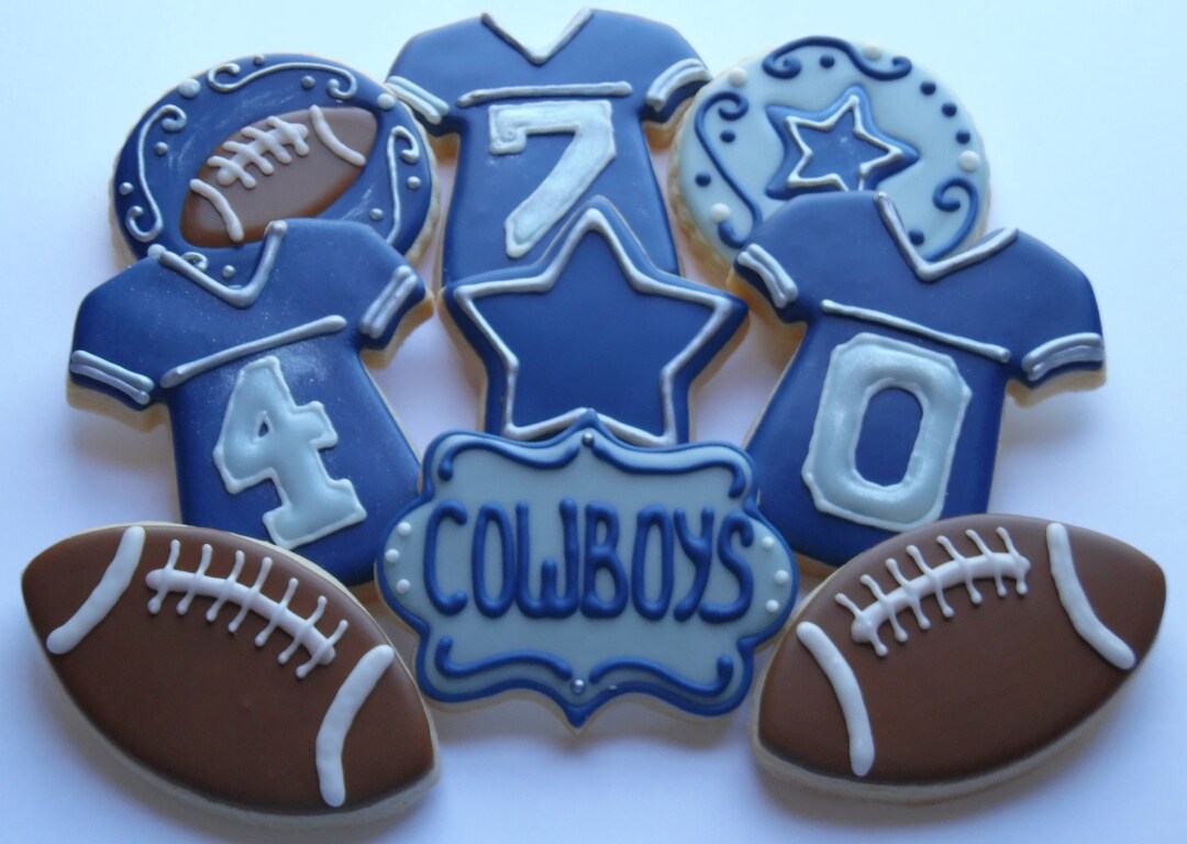 Dallas Cowboys Texas Football Star Party Favors Birthday Royal Icing ...