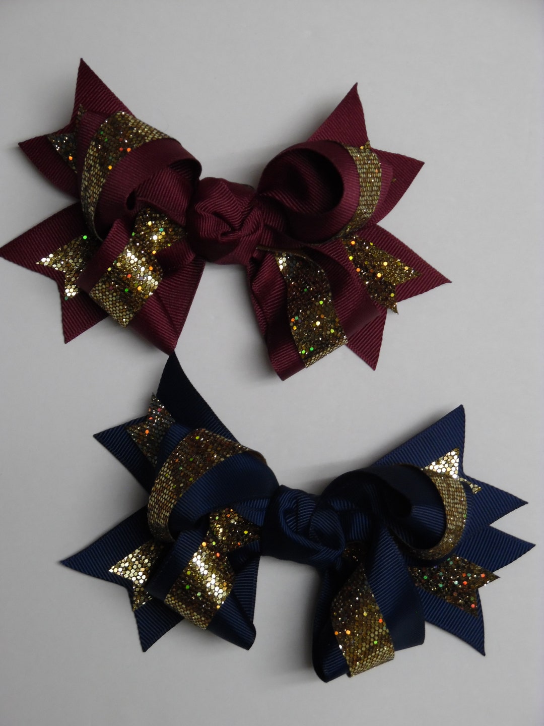 Maroon or Navy Blue and Gold Glitter School Colors Team Spirit Cheer ...