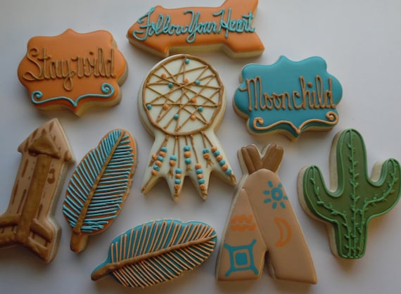 Boho Southwestern Native American Birthday Decorated Sugar | Etsy