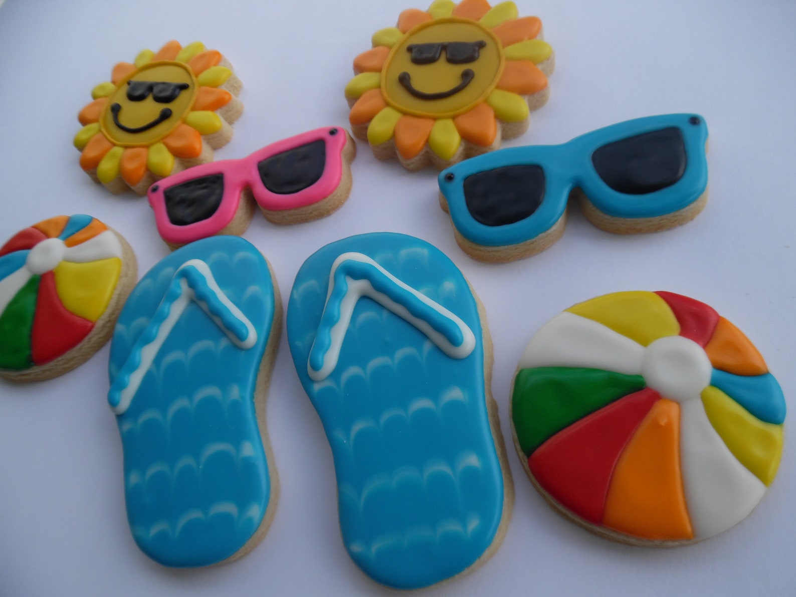 Summer Fun Beach Ball Flip Flops Sunshine Sunglasses Pool Party Theme ...