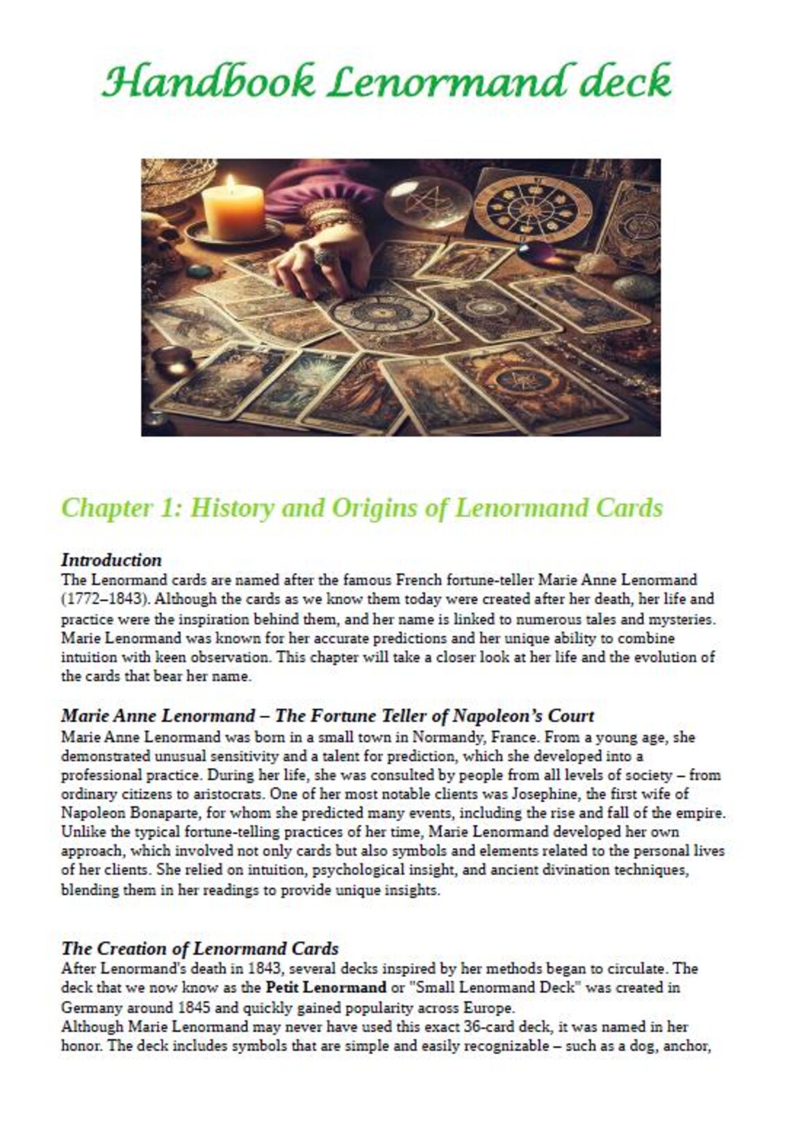 Handbook Lenormand Deck PDF, 120 Pages of Detailed Information! - Etsy