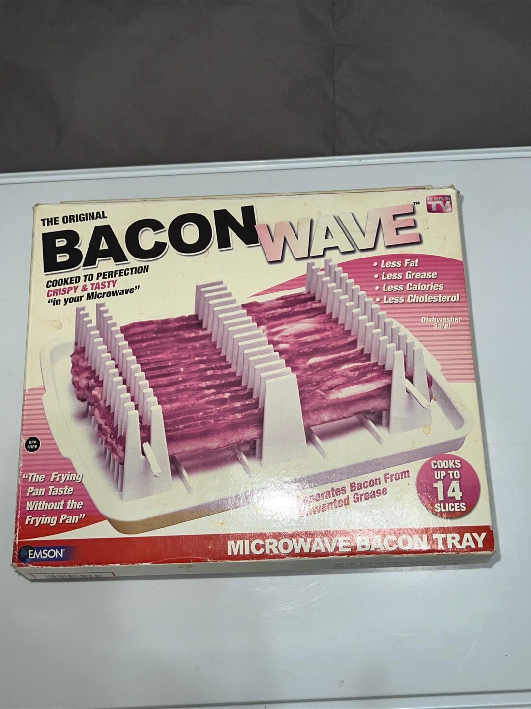 The Original Bacon Wave Microwave Bacon Tray Cooks 14 Slices Emson 2013 ...