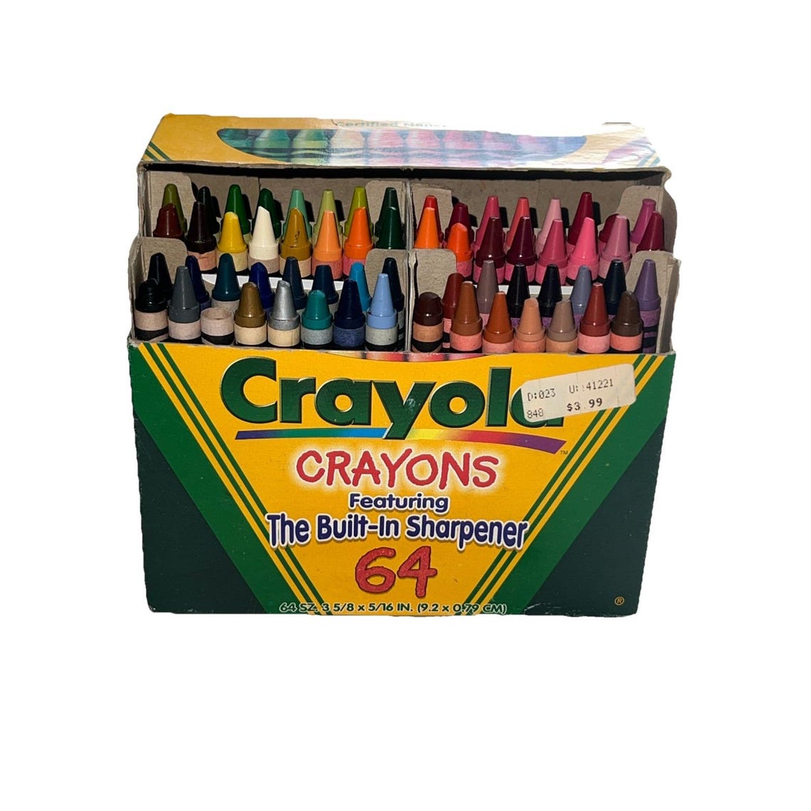 Vintage 1997 Binney & Smith Crayola 64 Crayons Box Sharpener Indian Red ...