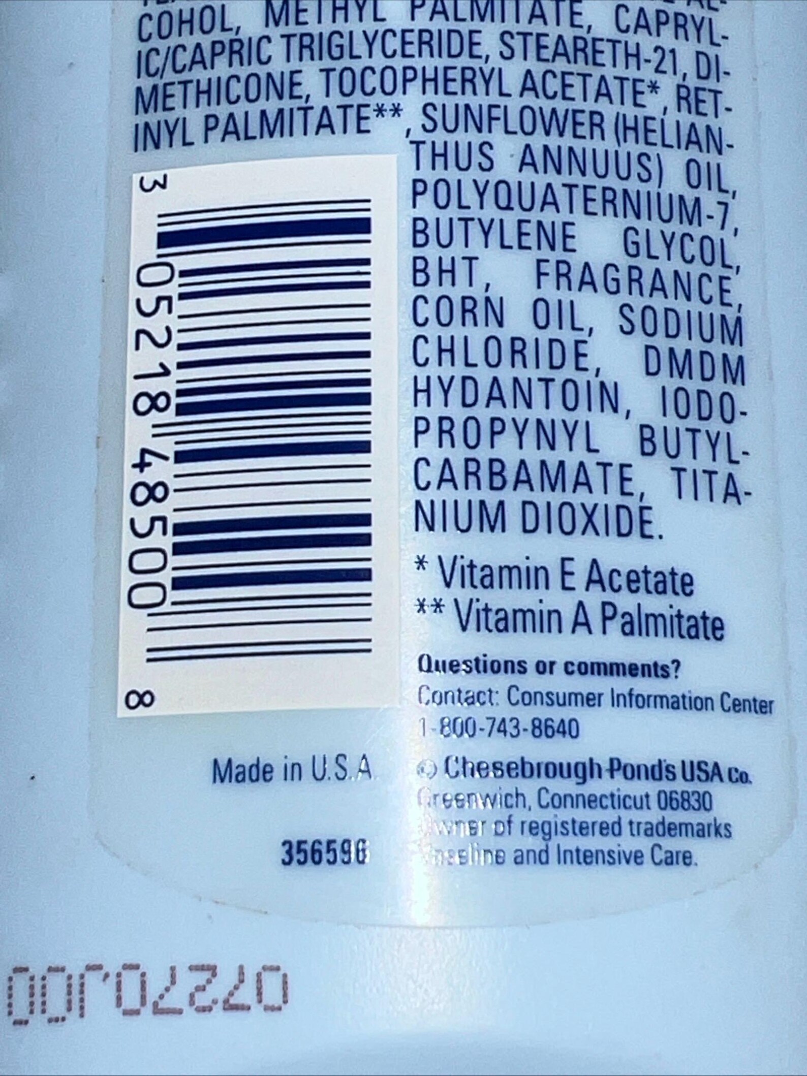 Vintage Vaseline Intensive Care Lotion Water Resistant 3.3 Oz Rare USA ...