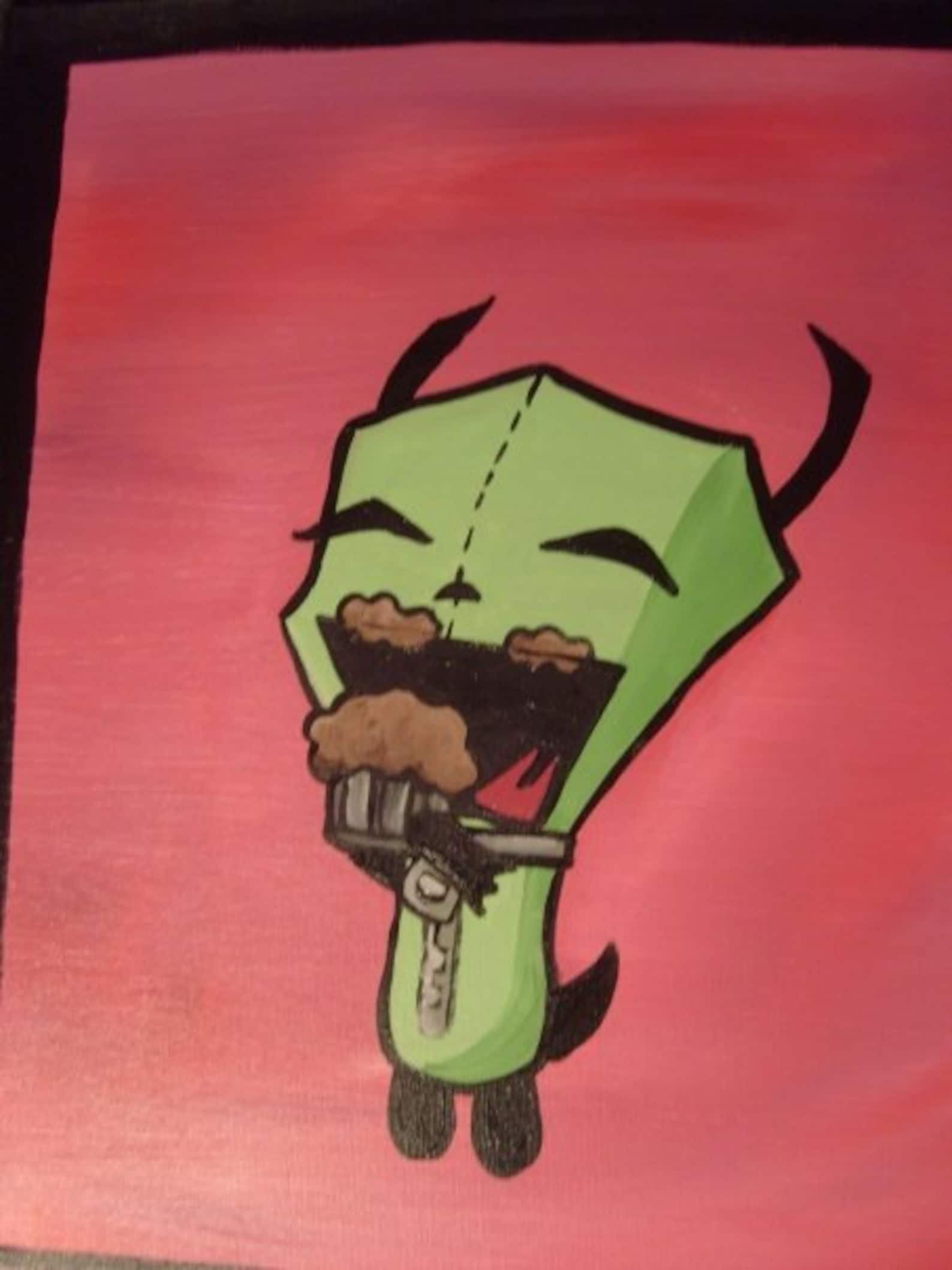 Invader Zim Fan Art Painting: Featuring Gir and Zim From the - Etsy