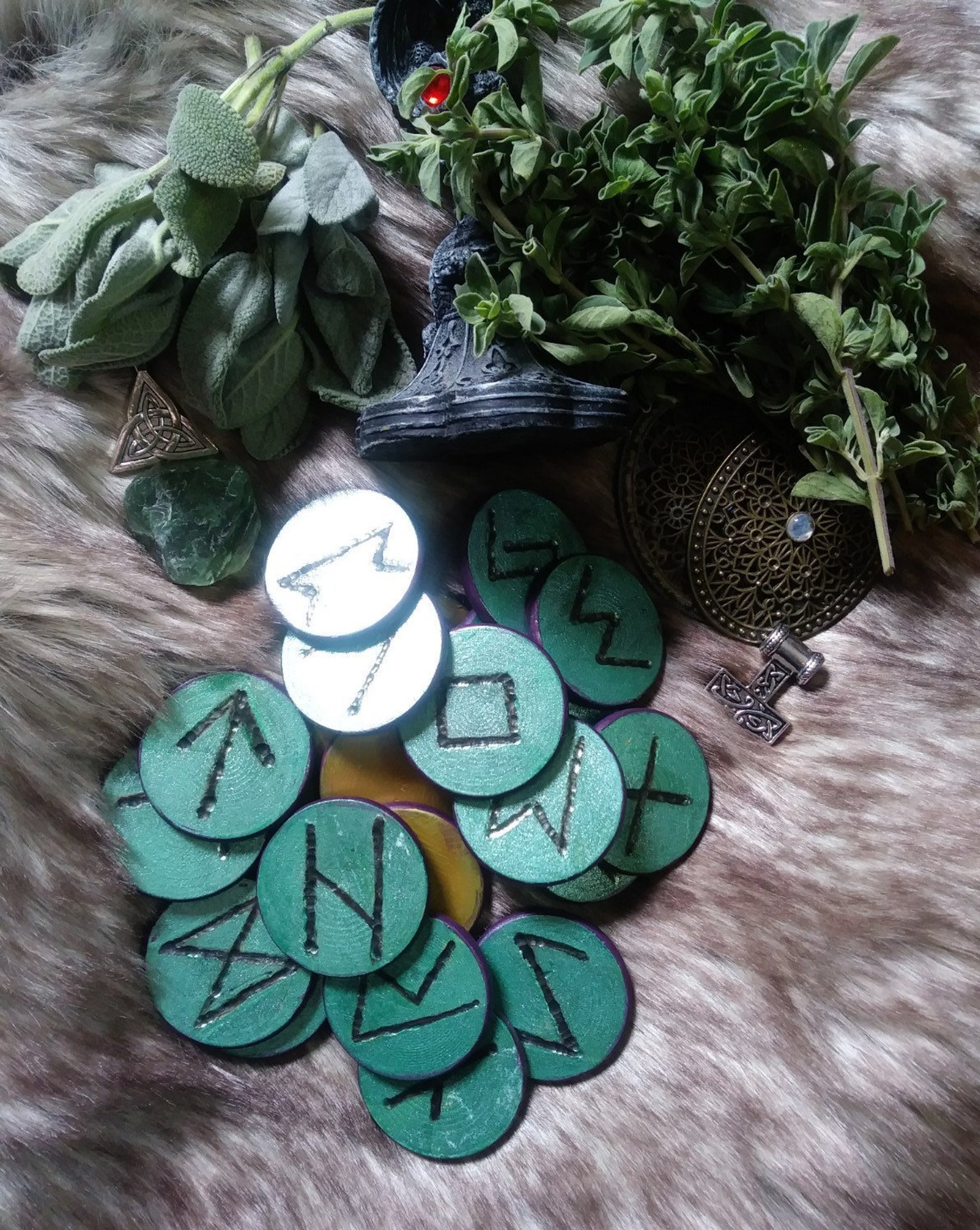 Elder Futhark Divination Runes - Handmade Wooden Coins - Etsy