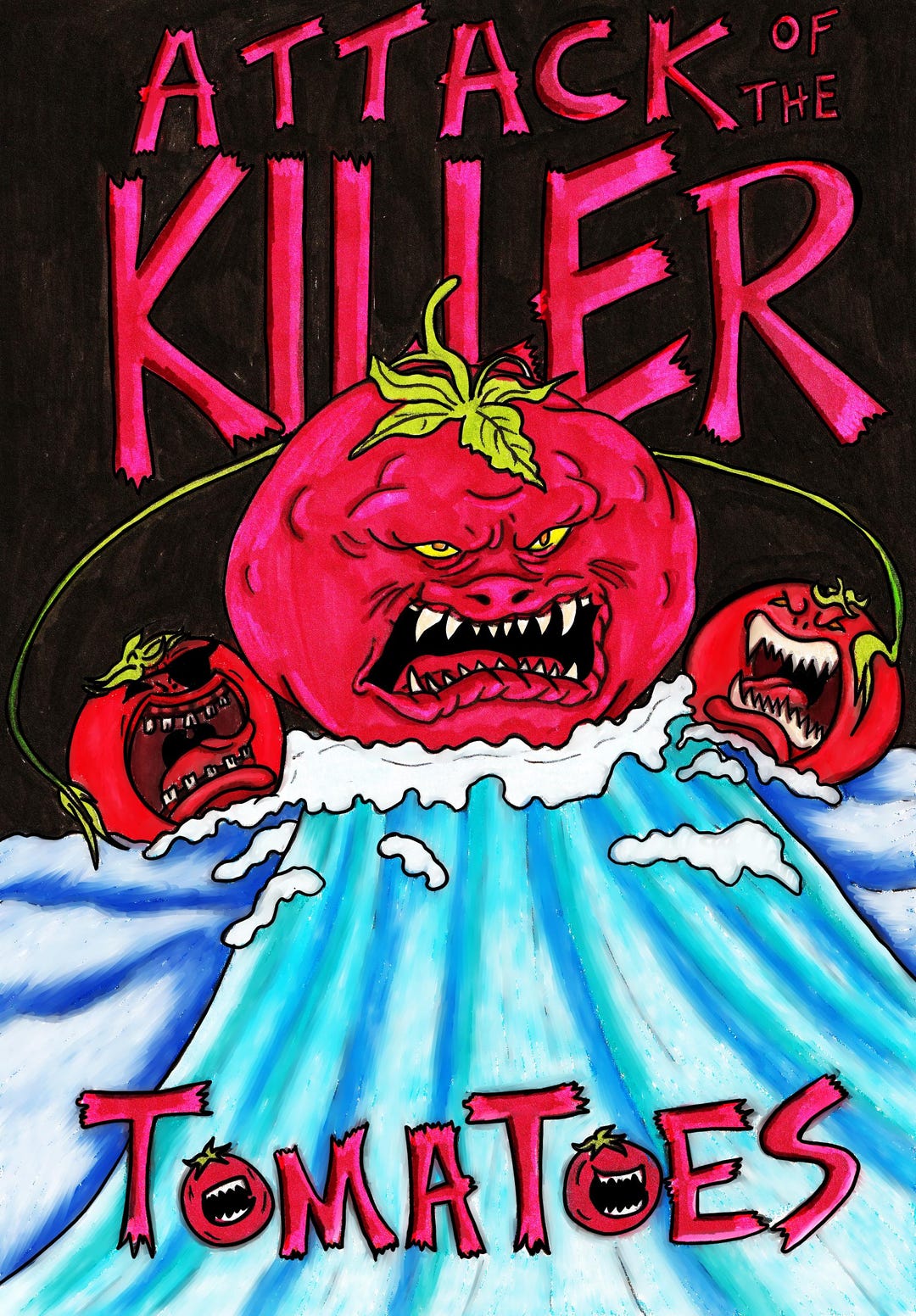 Attack of the Killer Tomatoes Tomatos Artwork Print 70s 80s Horror Film ...