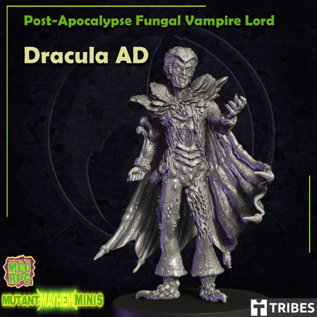 DRACULA AD – Post-apocalypse Fungal Vampire Lord - for 28mm Games - Etsy