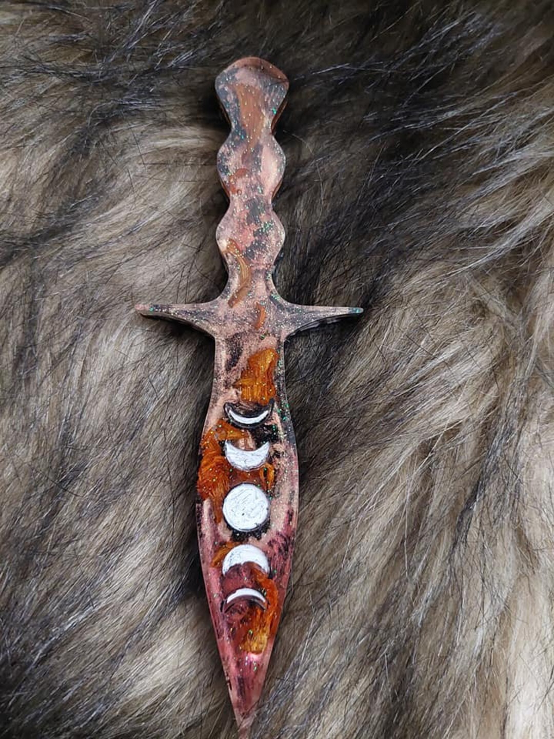 Lilly Ritual Athame Witch Fantasy Dagger With Floral and Moon Phases - Etsy