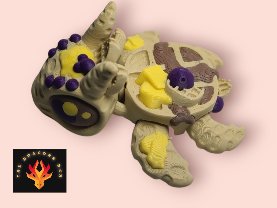 3D Printed Waffle Turtle: Matte PLA Fidget Desk Toy - Etsy
