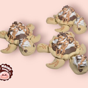 3D Printed Chocolate Pie Turtle Matte PLA Caramel Drizzle - Etsy
