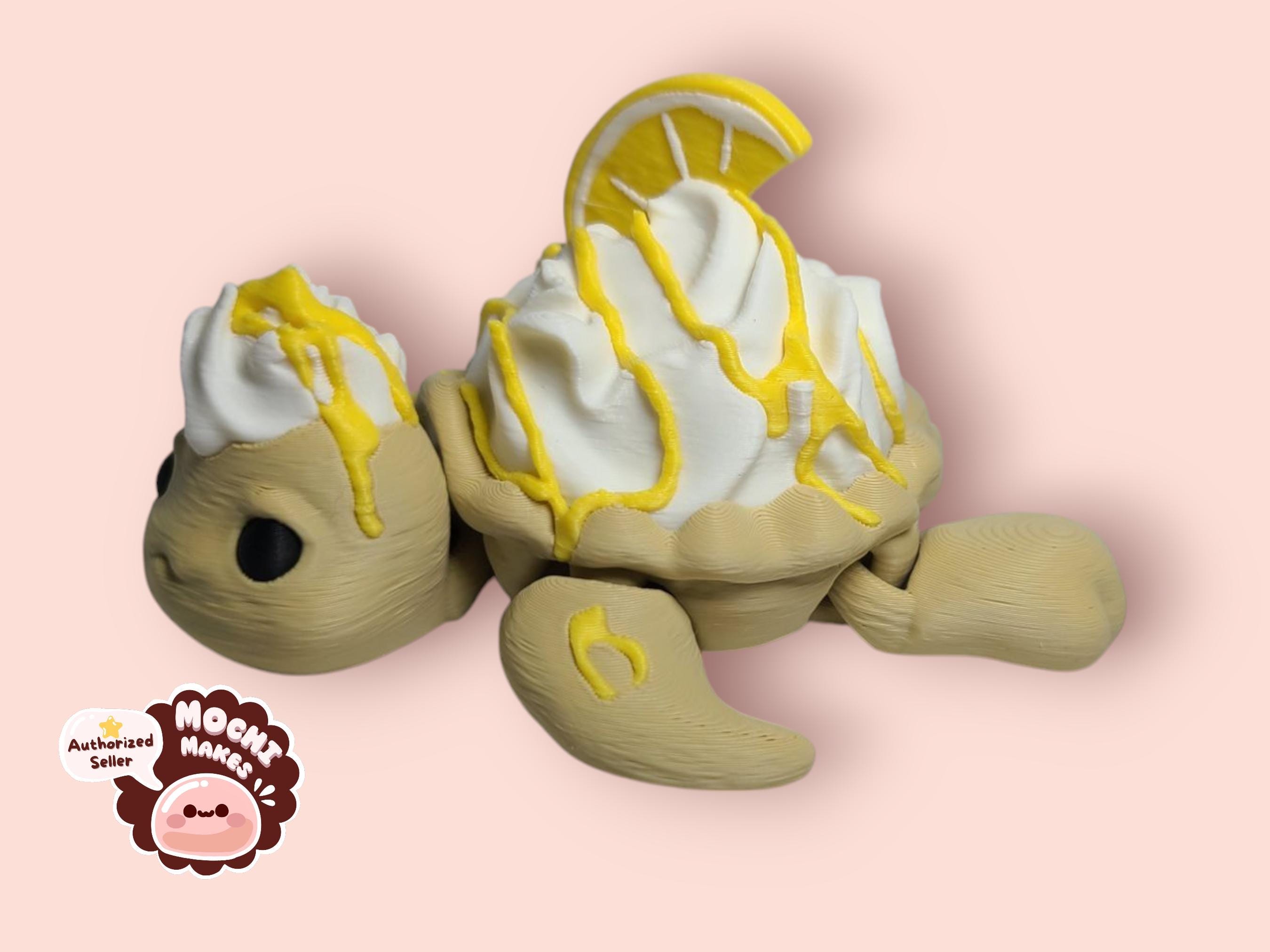 3D Printed Meringue Pie Turtle, Articulated Desk Toy, Fidget Toy - Etsy