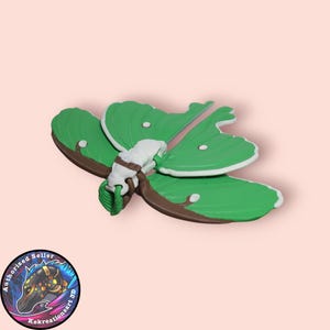 Articulated Luna Moth - 3D Printed Desk Decor – Large Wingspan - Nature ...