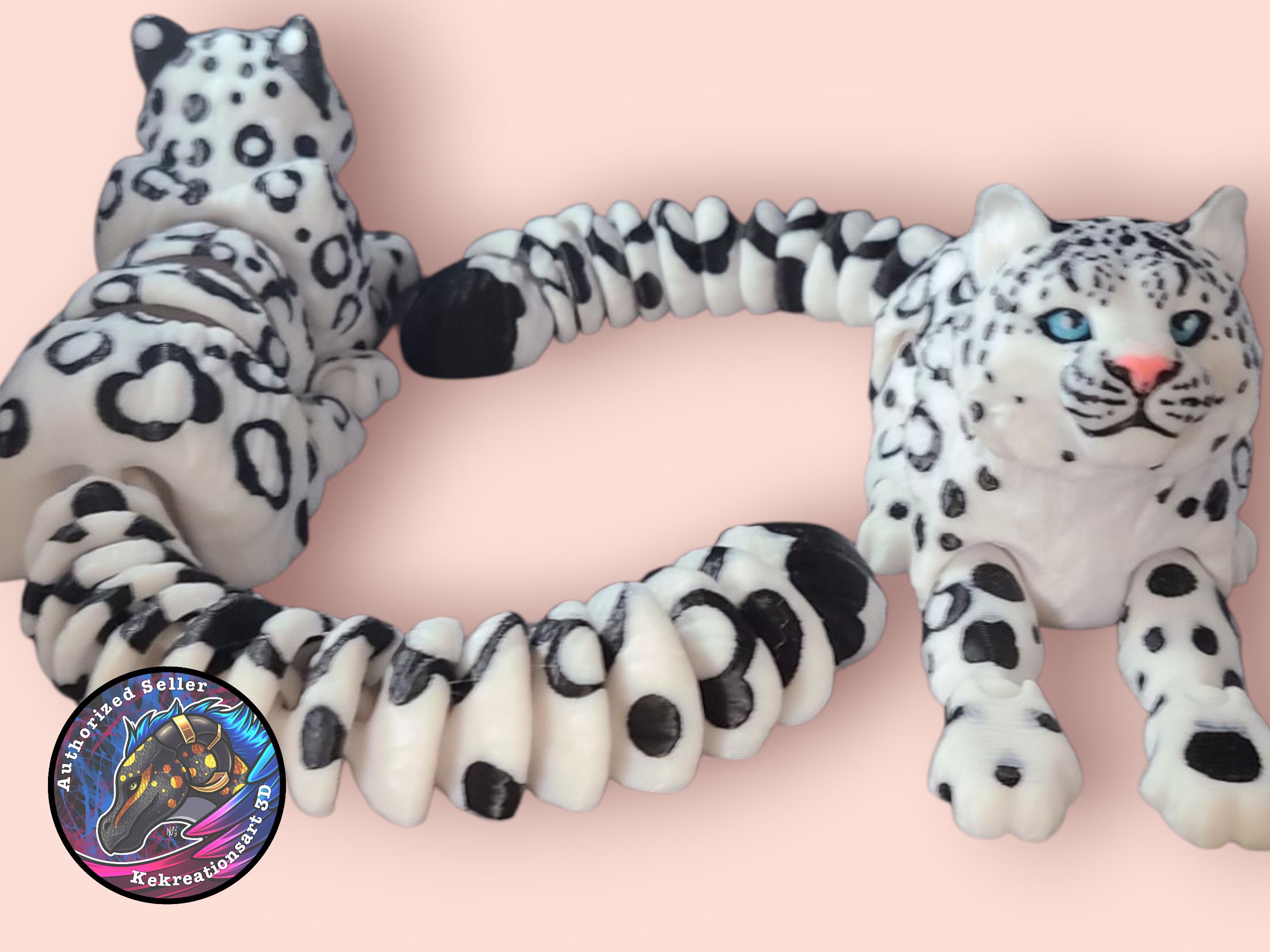 3D Printed Snow Leopard Figurine: Articulated Desk Pet - Etsy