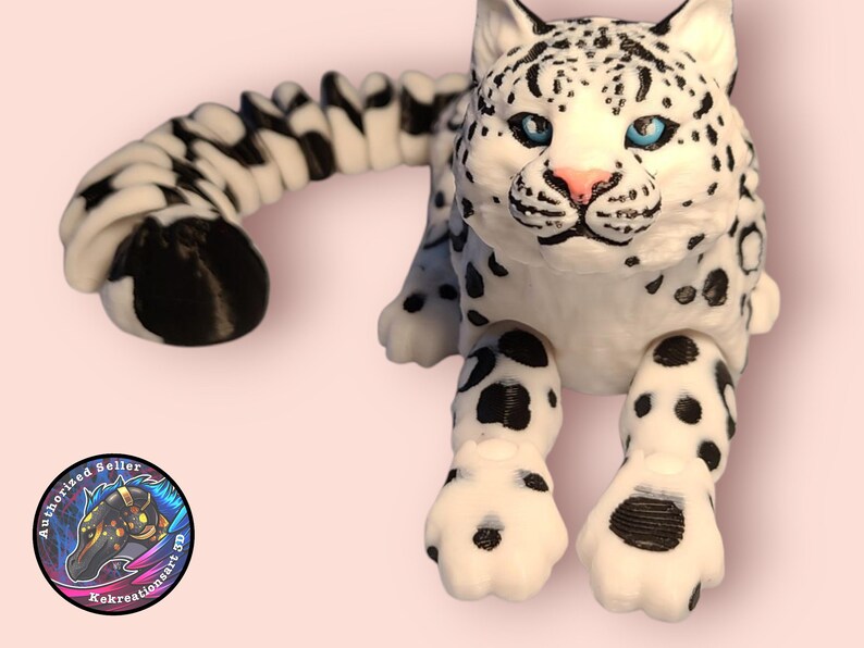 3D Printed Snow Leopard Figurine: Articulated Desk Pet - Etsy