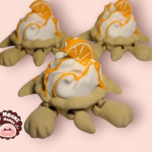 3D Printed Meringue Pie Turtle, Articulated Desk Toy, Fidget Toy - Etsy