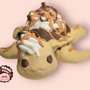 3D Printed Chocolate Pie Turtle Matte PLA Caramel Drizzle - Etsy