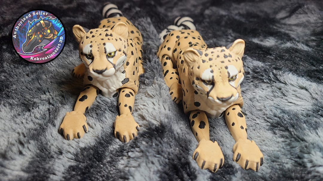 3D Printed Cheetah - Articulated Desk Pet - Etsy