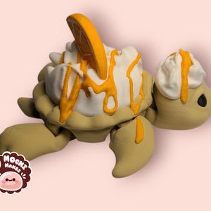 3D Printed Meringue Pie Turtle, Articulated Desk Toy, Fidget Toy - Etsy