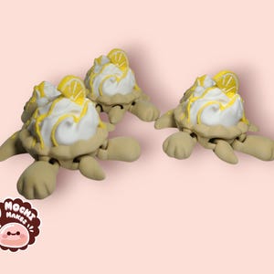 3D Printed Meringue Pie Turtle, Articulated Desk Toy, Fidget Toy - Etsy