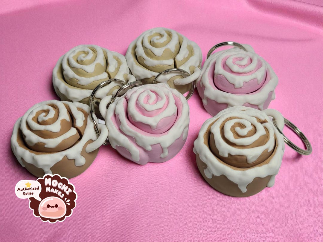 Cinnamon Roll Fidget Clicker Toy Keychain: 3D Printed Clicker - Sweet ...