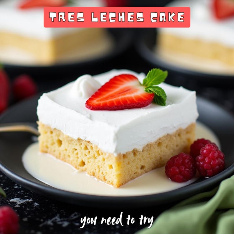 Tres Leches Cake Recipe Instant Download Moist & Delicious Dessert - Etsy