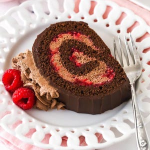 Raspberry Chocolate Cake Roll Recipe Instant Download Elegant Dessert ...